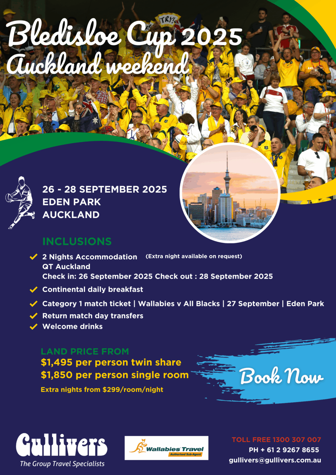 Bledisloe Cup 2025 | Auckland - Gullivers